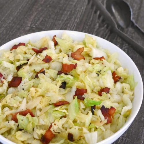 Low Carb Bacon Fried Cabbage - Step Away From The Carbs