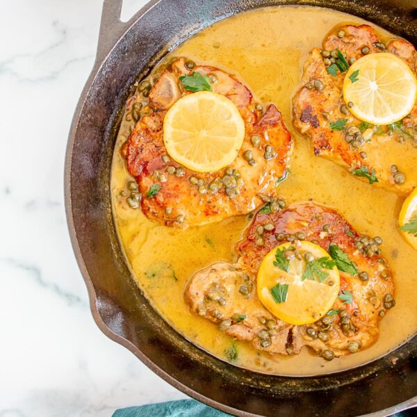 Lemon Caper Pork Chops (Pork Picatta) - Step Away From The Carbs